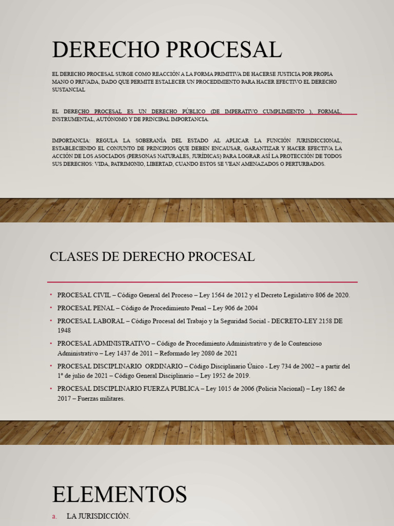 Clases y Principios del Derecho Procesal | PDF | Ley procesal | Debido ...
