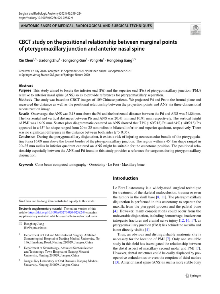 CBCT Study On The Positional Relationship Between Marginal Points | PDF ...