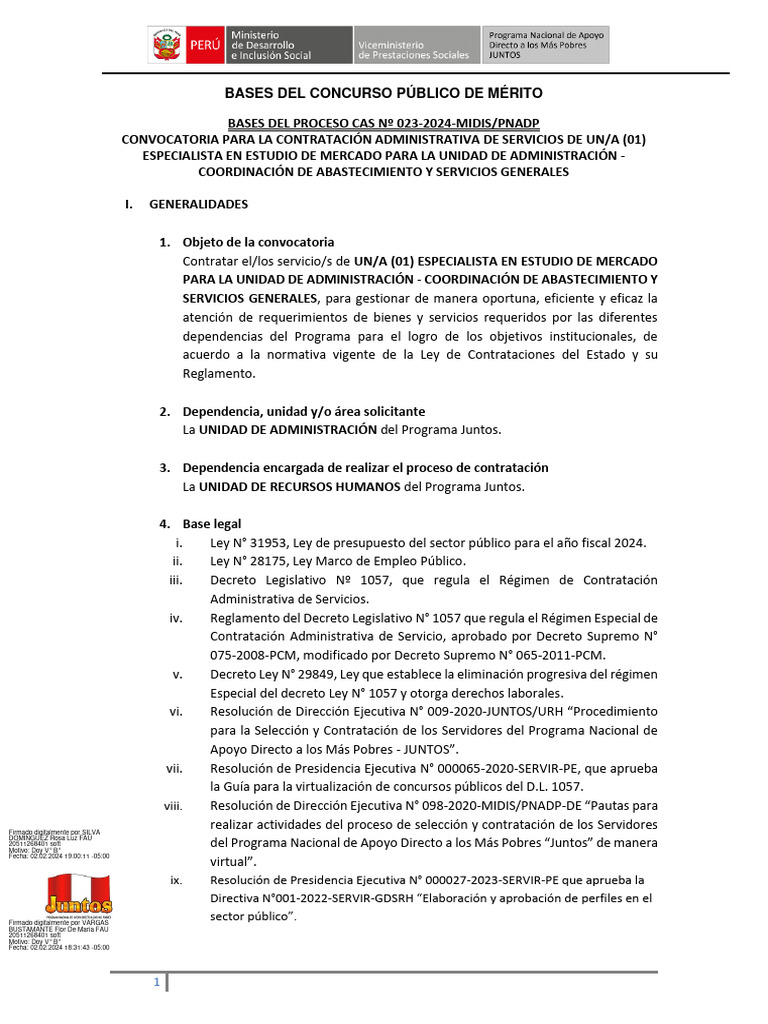 Bases Cas #023-2024 - Espe Est Mercado - Ua (F) (F) (F) (F) | PDF | Educación más alta ...