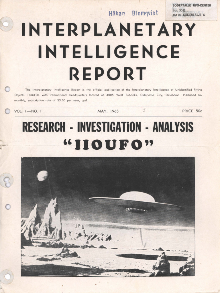 Interplanetary Intelligence Report - Vol 1 No 1 | PDF | Unidentified ...