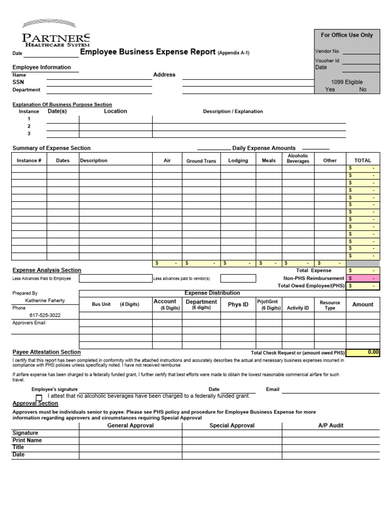 Excel Business Expense Report Form Template | PDF | Expense