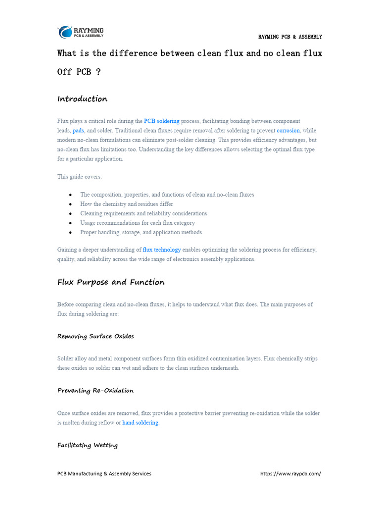 What Is The Difference Between Clean Flux and No Clean Flux Off PCB ...