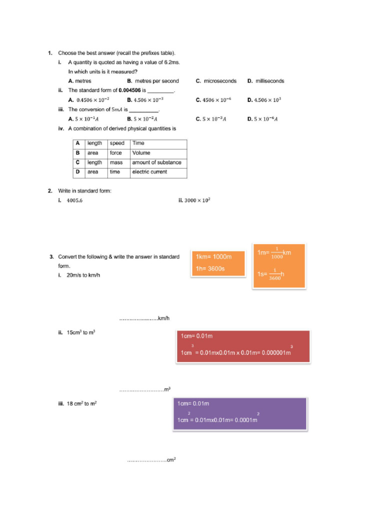 Physics Measurement Handout | PDF