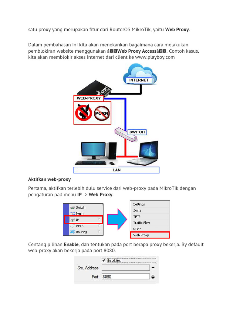 Satu Proxy Yang Merupakan Fitur Dari RouterOS MikroTik | PDF