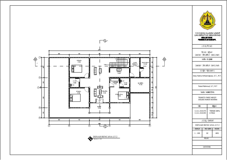 Yayasan Alumni Undip Universitas Semarang: Denah Rencana Lt.2 | PDF
