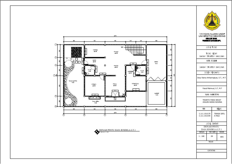 Yayasan Alumni Undip Universitas Semarang: Denah Pintu Dan Jendela Lt.1 ...