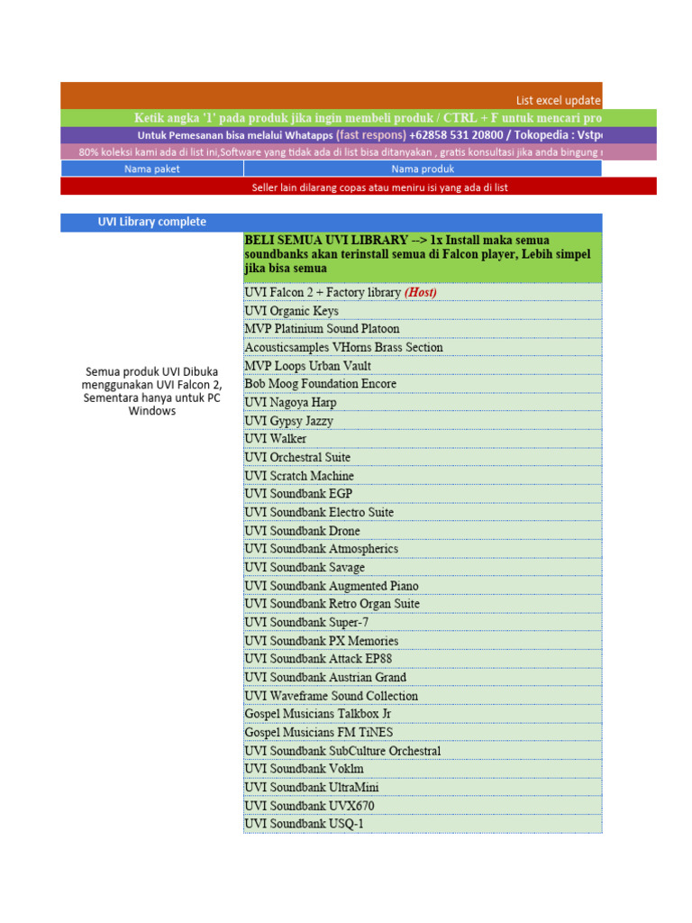 List (Nama Pemesan) | PDF | Orchestras | String Instruments
