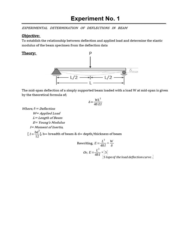 #Deflection of Beam - Lab Report Final | PDF | Young's Modulus | Beam ...