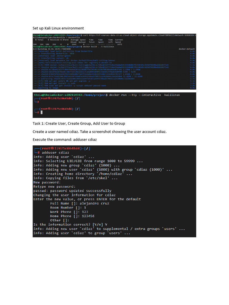 Kali Linux User Setup & File Encryption | PDF | Computers