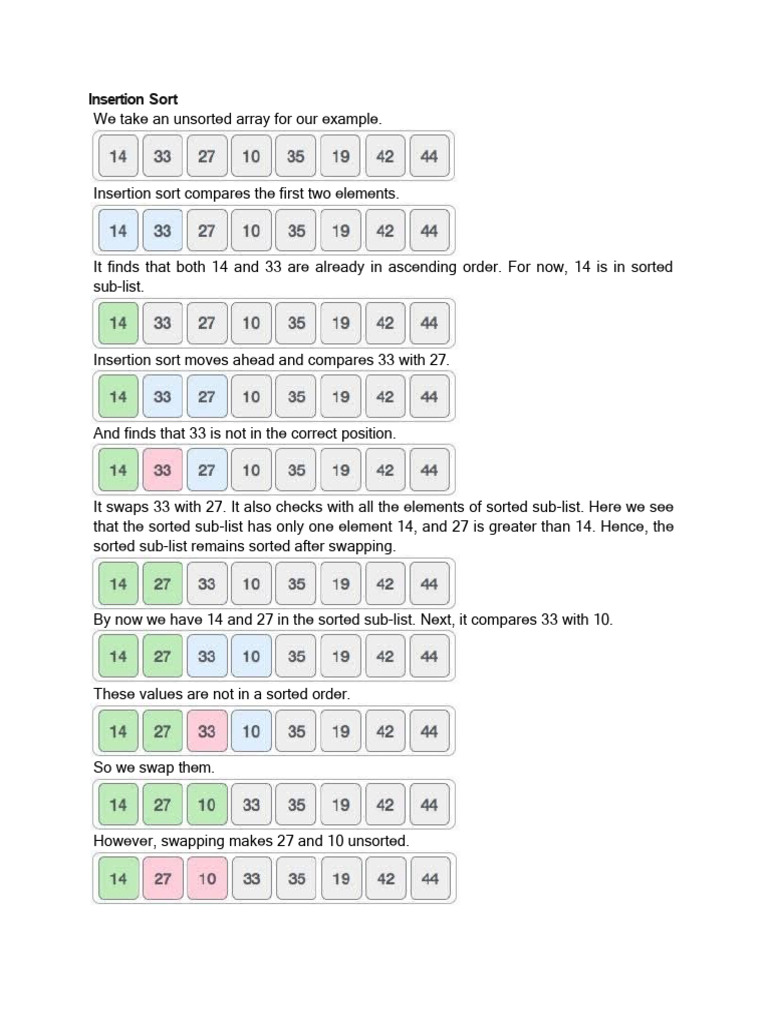 Selection Insertion Pdf Algorithms And Data Structures Algorithms