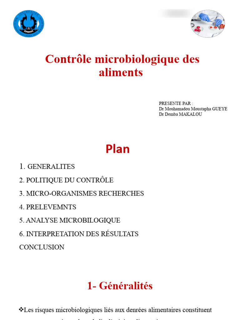 Controle Microbiologique Des Aliments. Version Finale | PDF | Microbiologie | Nourritures