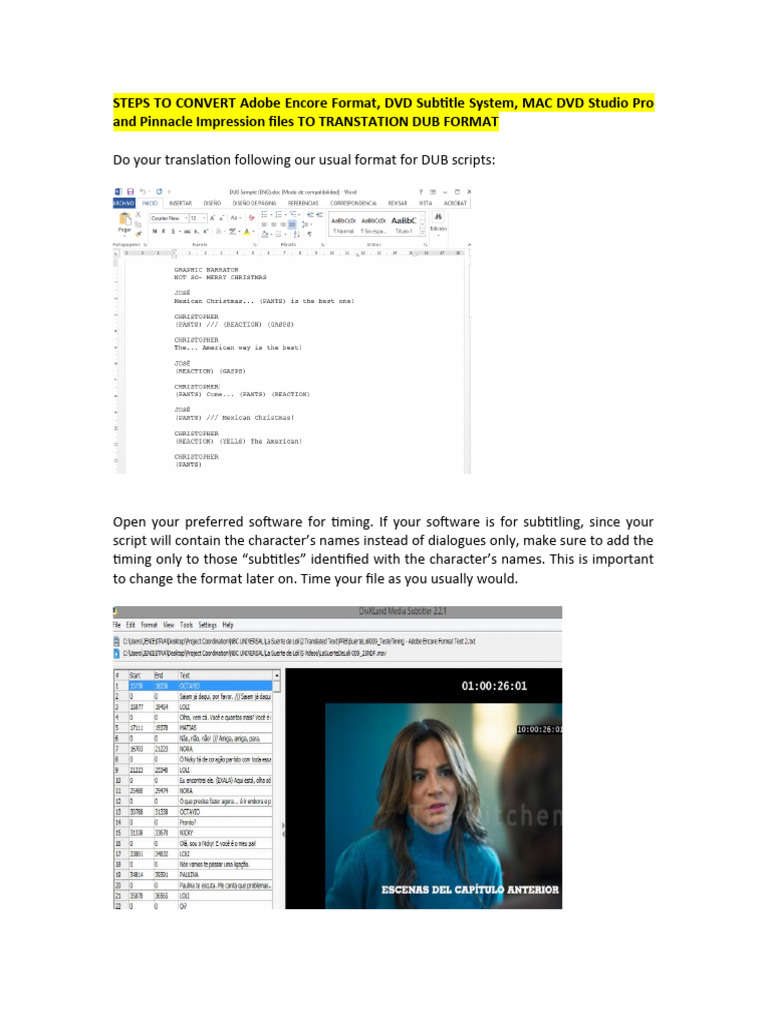 Instructions For Adobe Encore Conversion To Transtation DUB | Download ...