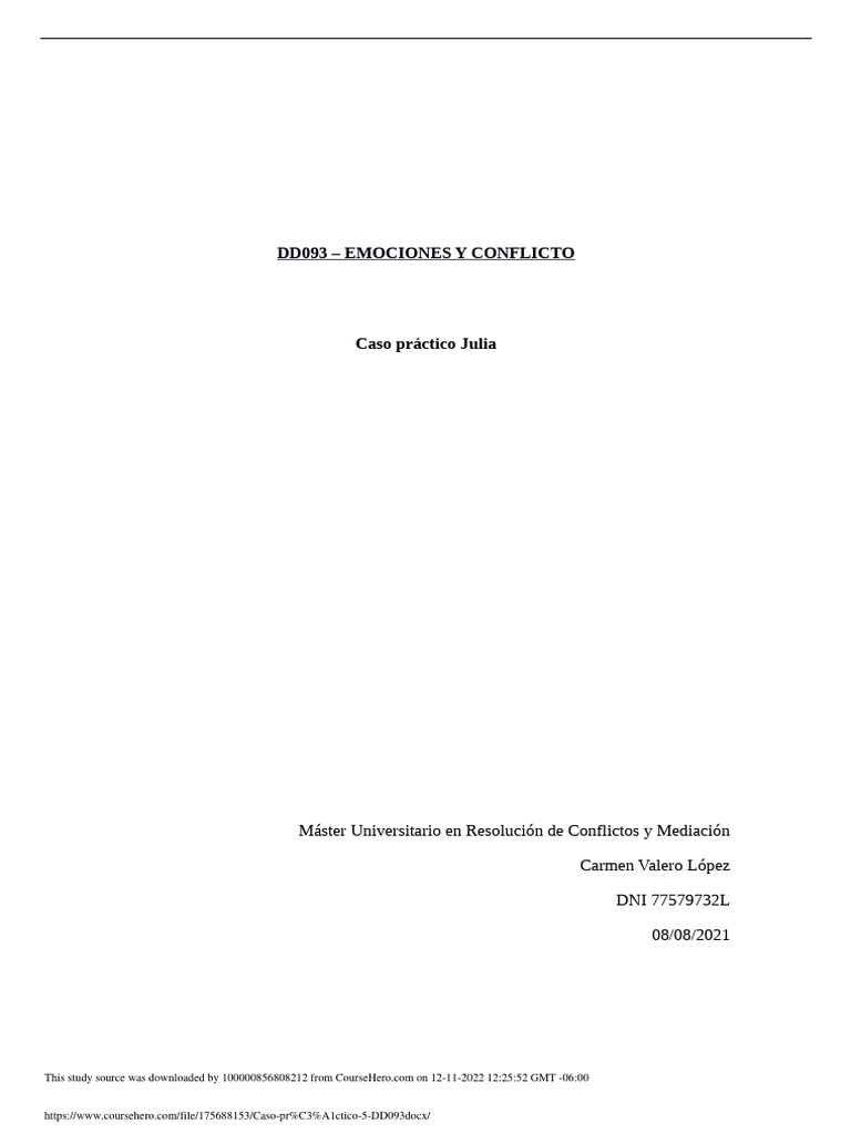 Caso PR Ctico 5 DD093 | PDF | Las emociones | Ciencias del comportamiento