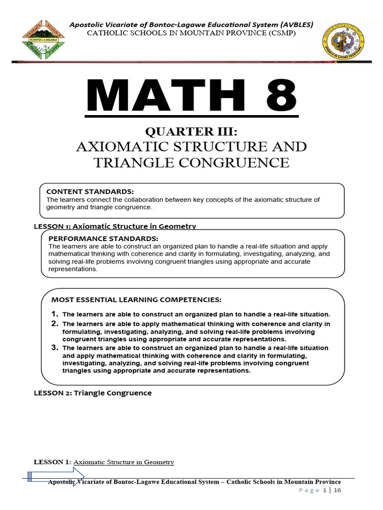 Grade 8 3rd | PDF | Geometry | Triangle
