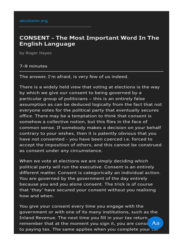 CONSENT - The Most Important Word in The English Language | PDF