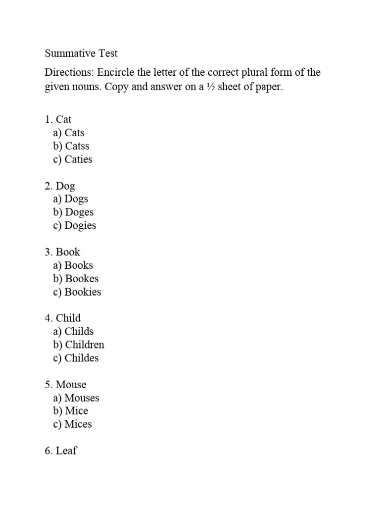 Summative Test | PDF | Language Arts & Discipline