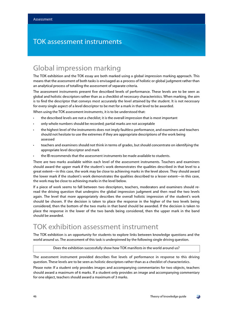 IBDP TOK Assessment Instrument | PDF | Cognitive Science | Cognition