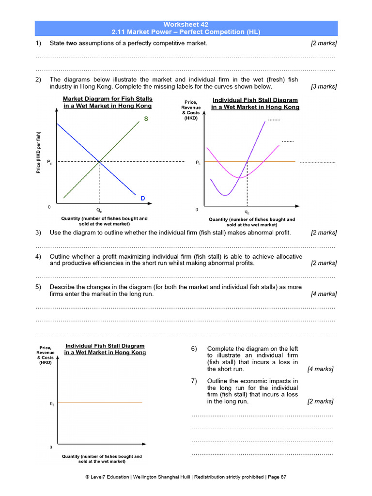 Market Structure Worksheets and Answers | PDF | Oligopoly | Monopoly