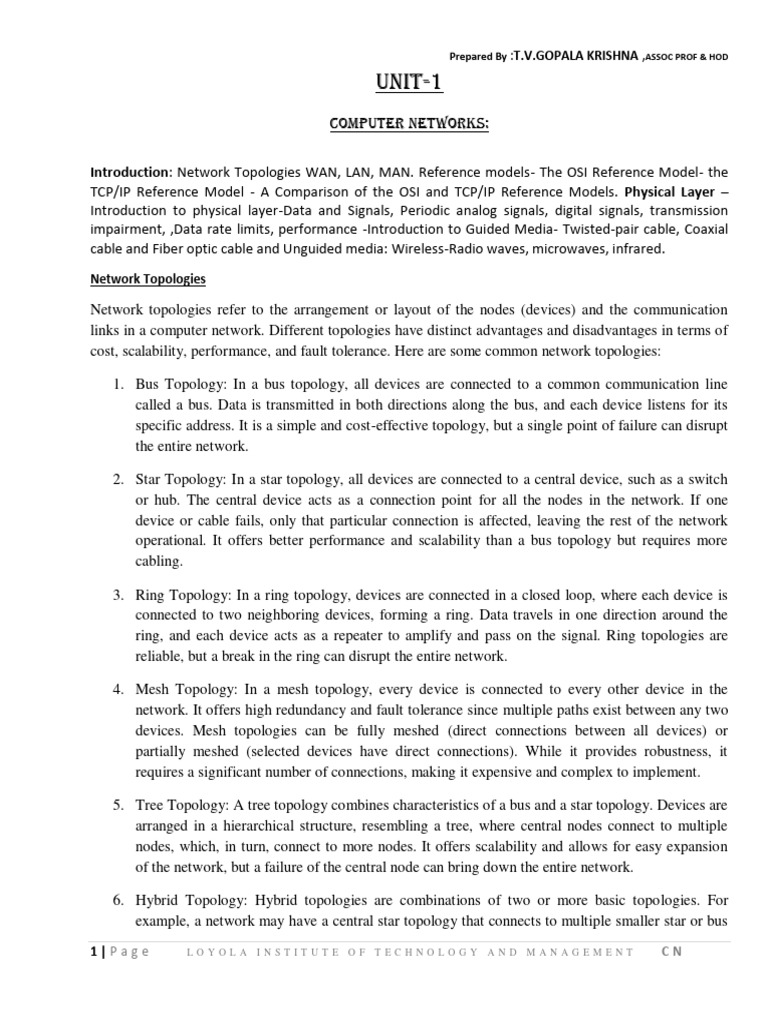 Overview of Computer Networks and Topologies | PDF | Computer Network | Osi Model