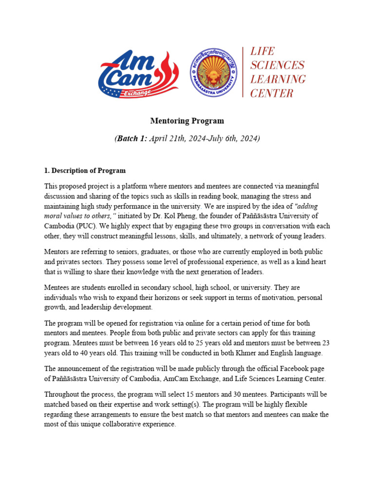 Mentoring Program final edition-Final | PDF | Mentorship