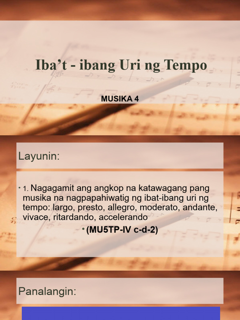 Iba't - Ibang Uri NG Tempo (Autosaved) Final | PDF