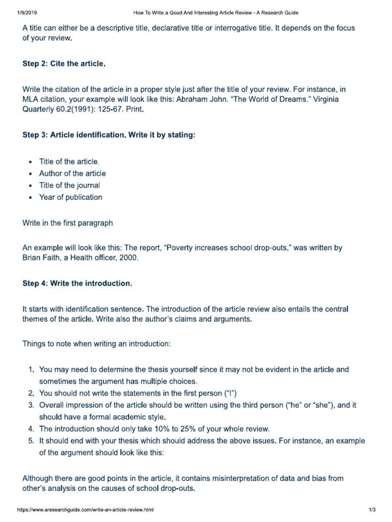 How To Review ArticlesJournals-part 3 | PDF