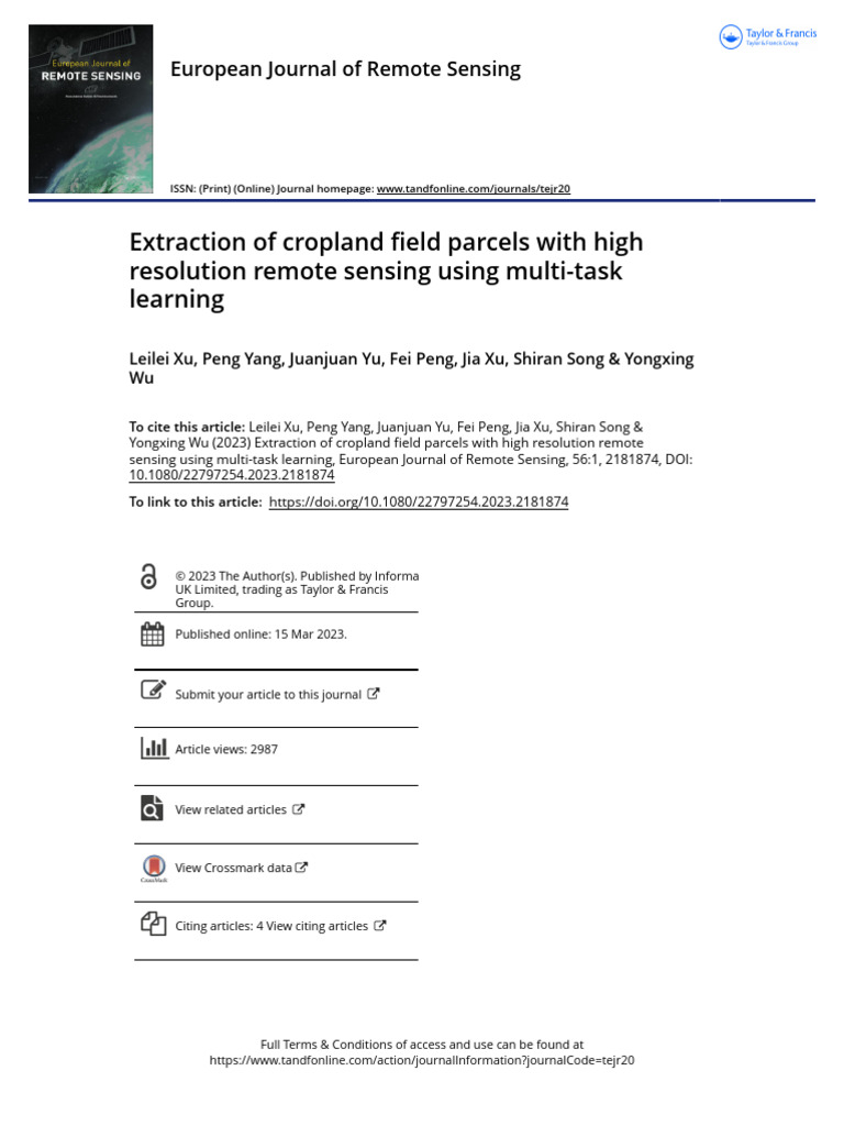 Extraction Of Cropland Field Parcels With High Resolution Remote Sensing Using Multi Task