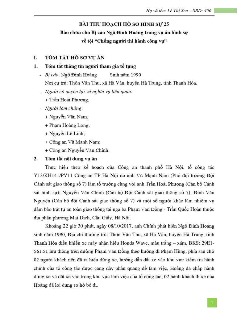 Bài Thu Ho CH H Sơ 25 | PDF