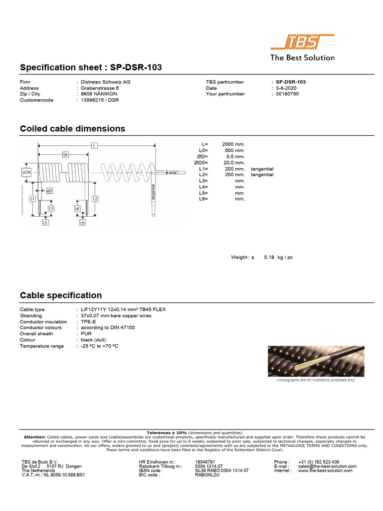 SP-DSR-103 Eng Tds | PDF | Wire | Electrical Components