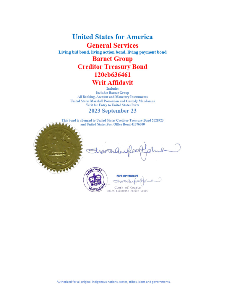 Barnet Group Treasury Creditor Bond + 120eb636461 + Sharon Ann Peart ...