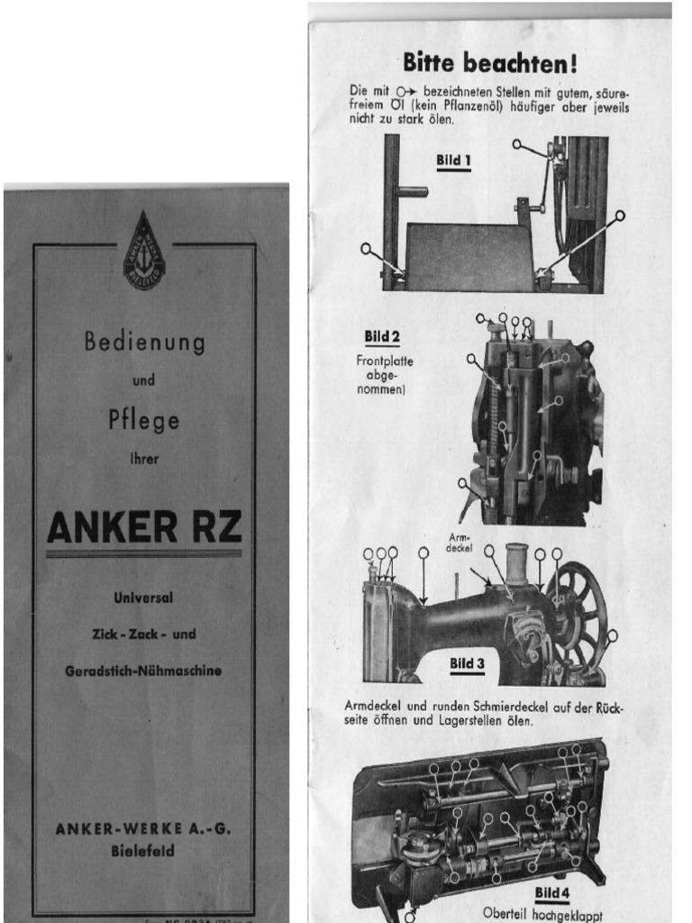Anker RZ (Deutch) Sewing Machine Instruction Manual | PDF