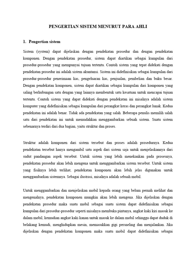 Pengertian Sistem Menurut para Ahli | PDF Pengertian Sistem Menurut para Ahli | PDF