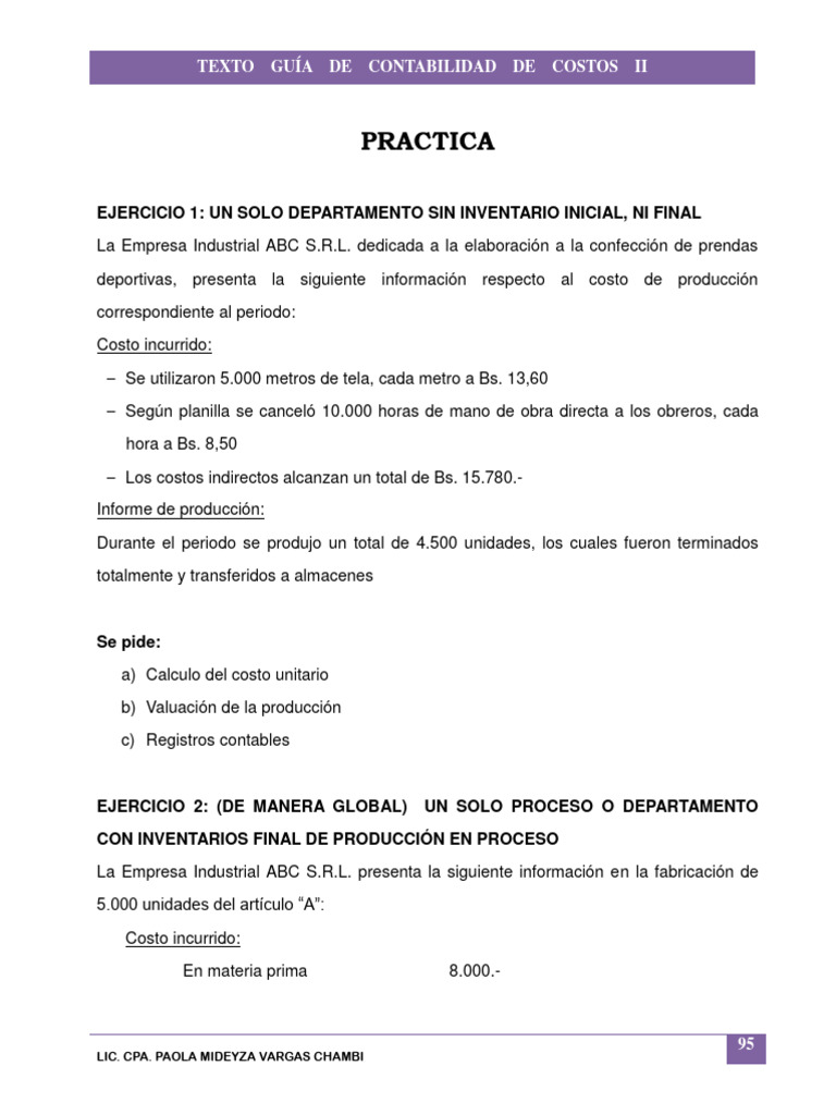 TEMA 3 PRACTICA | PDF | Contabilidad | Contabilidad de costos