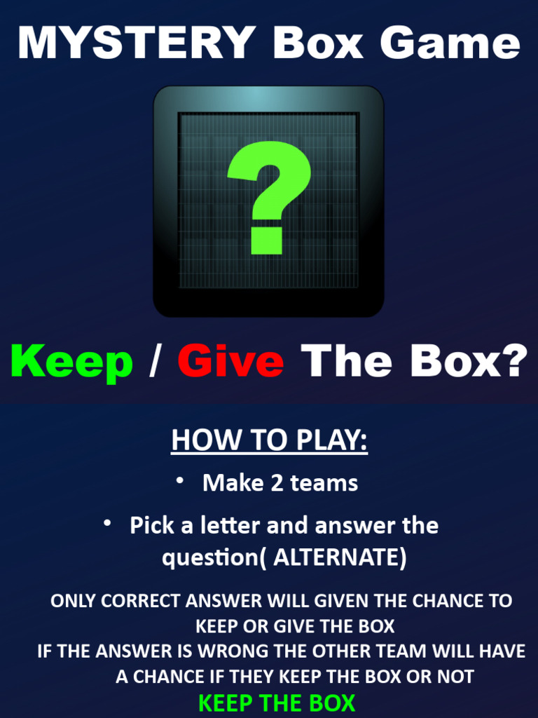 Mystery Box Template | PDF | Teaching Methods & Materials
