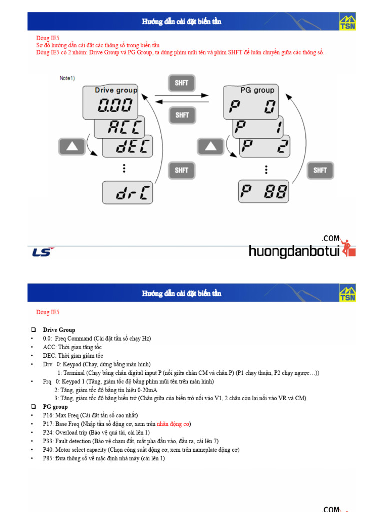 Tai Lieu Huong Dan Cai Dat Bien Tan LS | PDF
