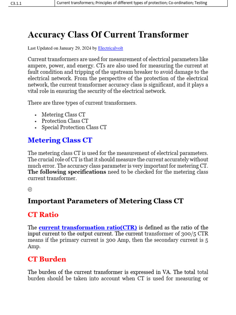 CT explanation | PDF | Physical Quantities | Electrical Engineering