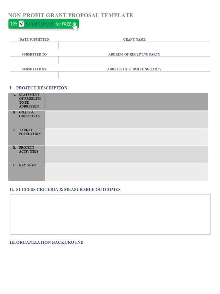 Grant Proposal Template for Non-Profits | PDF