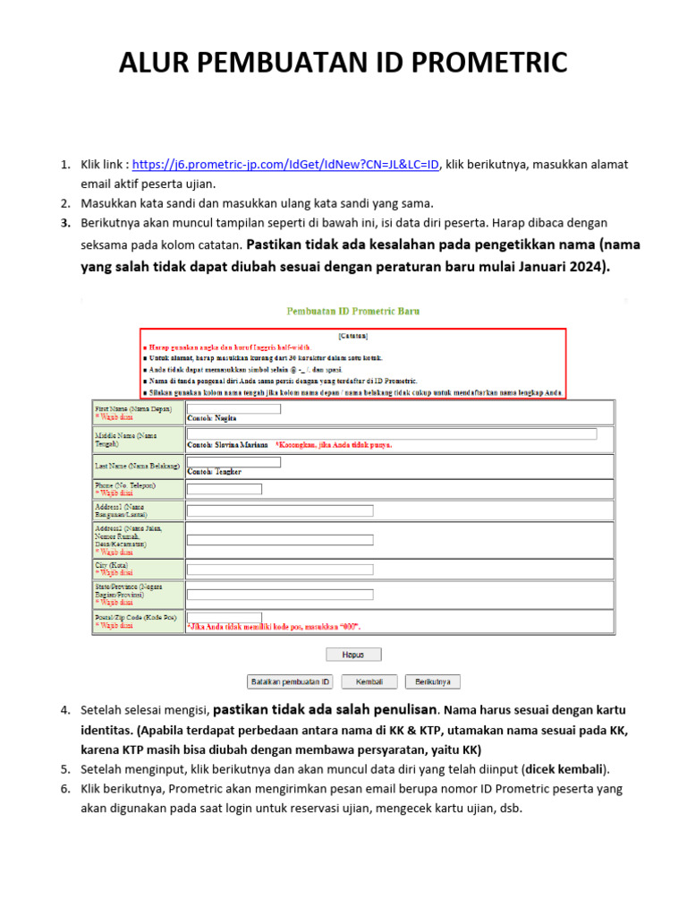 Alur Pembuatan Id Prometric | PDF