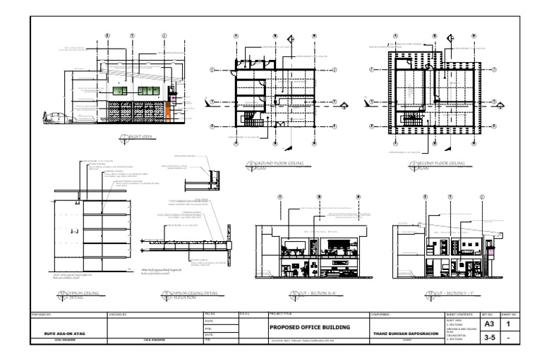 Right View: Proposed Office Building | PDF | Door | Drywall