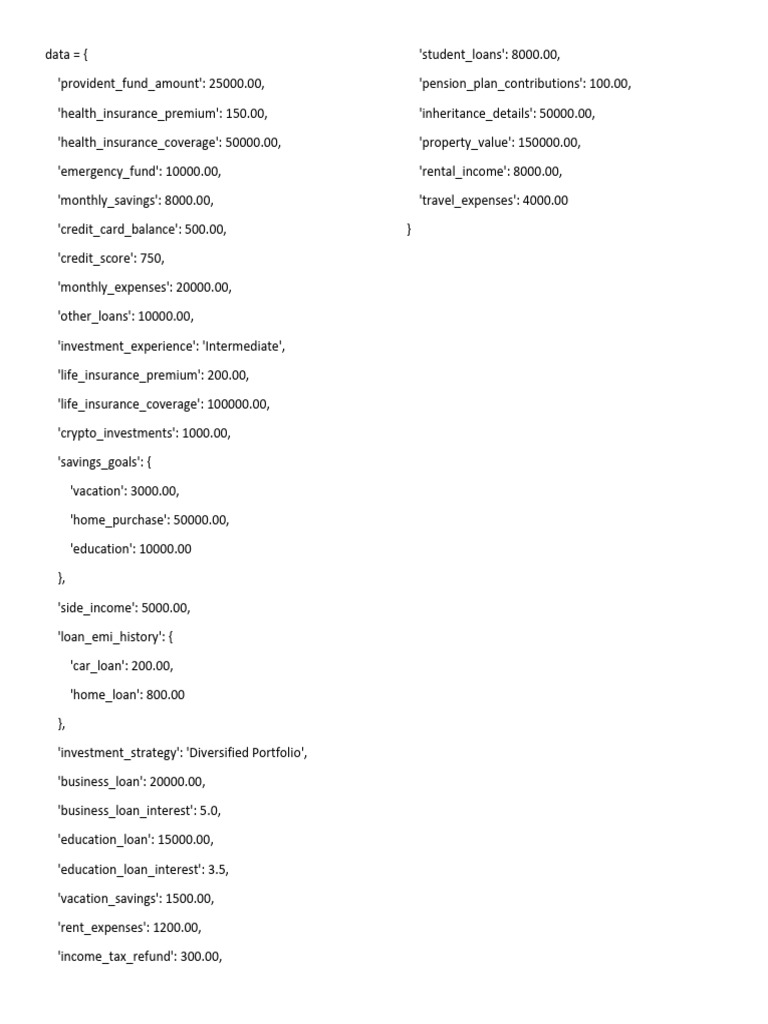 Sample Finance Data | PDF