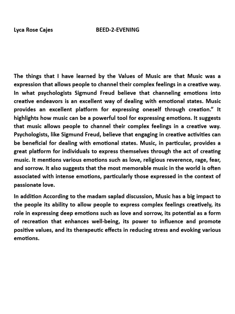 Reflection Paper | PDF | Emotions | Feeling