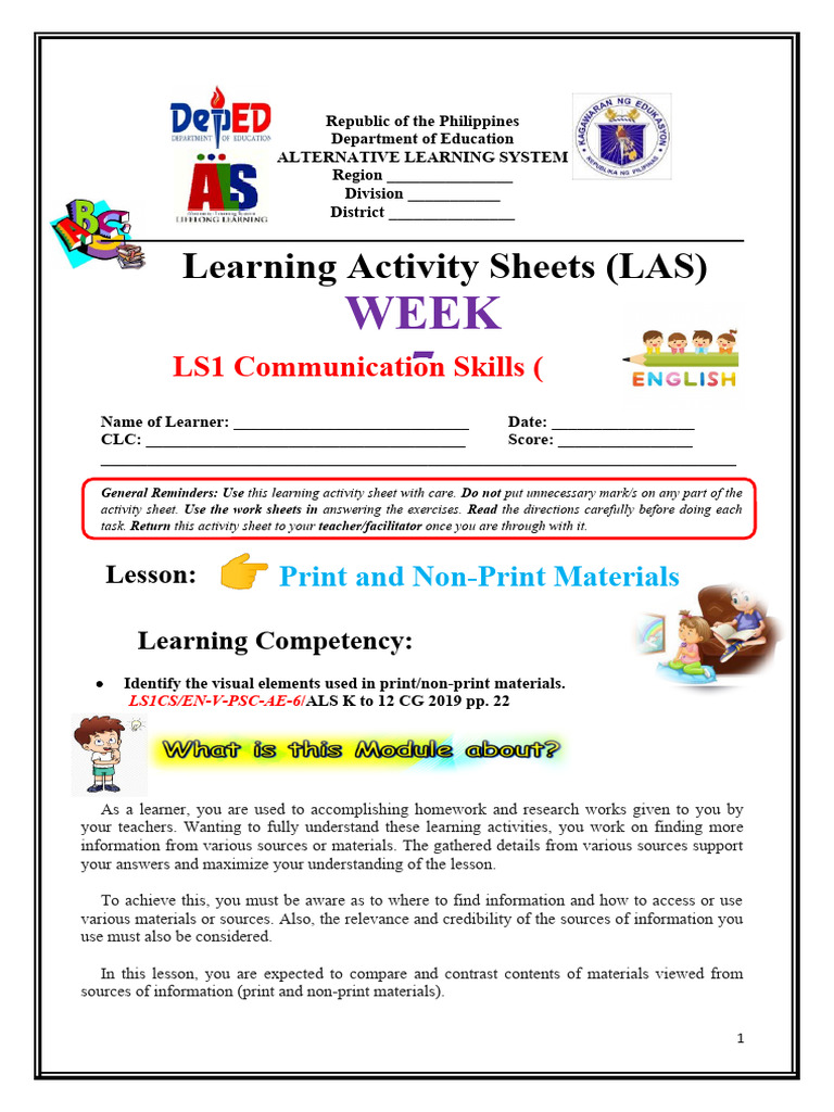 Print vs Non-Print Materials Guide | PDF | Learning | Information