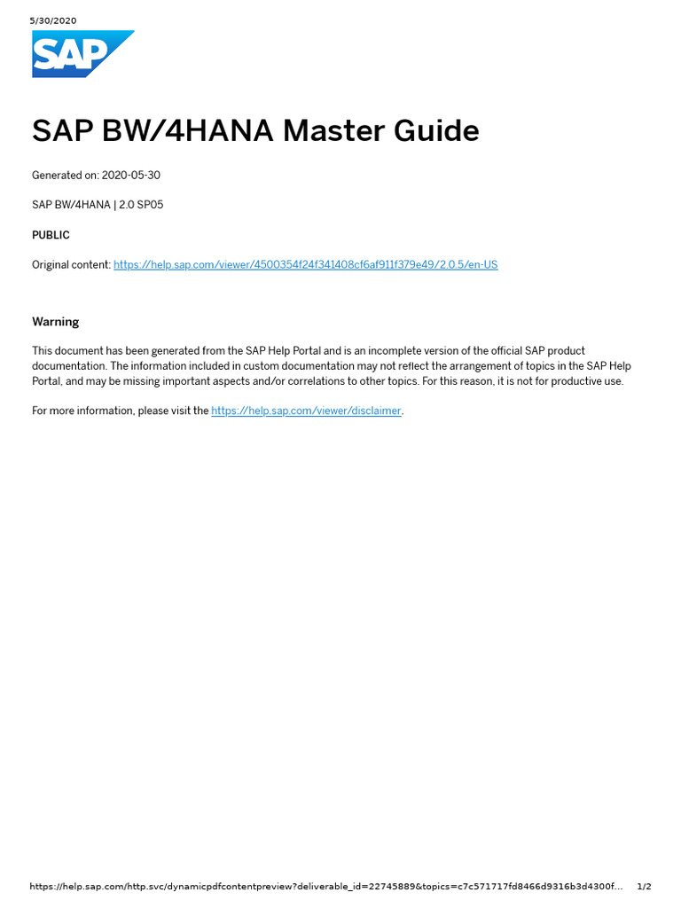 BW4HANA - Post Installation - Tasks | PDF | Scope (Computer Science ...
