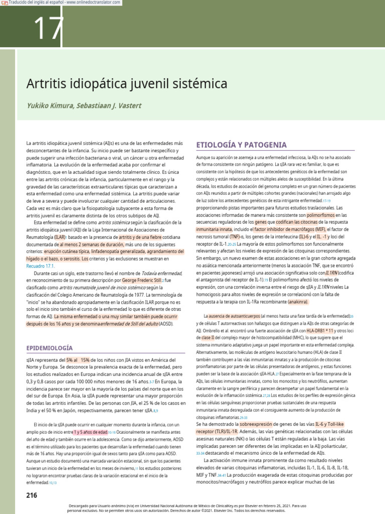AIJ SISTEMICA1.en - Es | PDF | Citocina | Interleucina 6