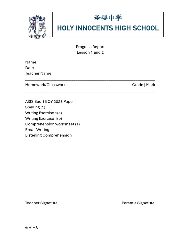 Lesson 1 and 2 Progress Report | PDF | Career & Growth | Self-Improvement
