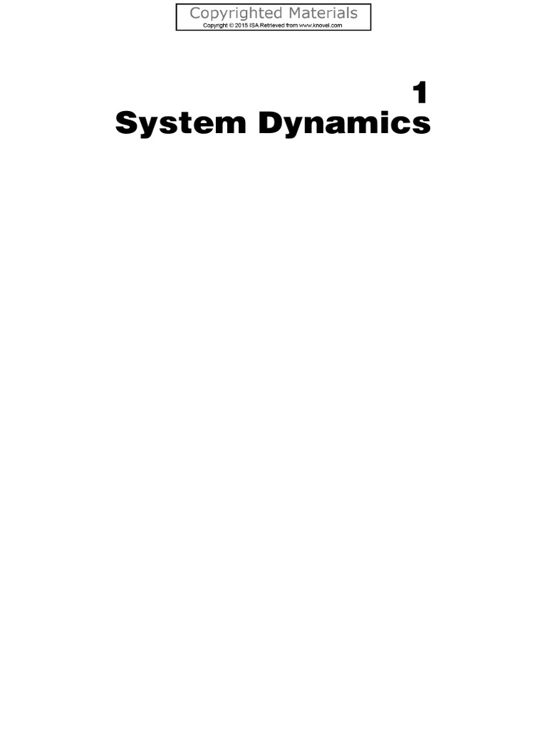 1 System Dynamics | PDF | Feedback | Control Theory