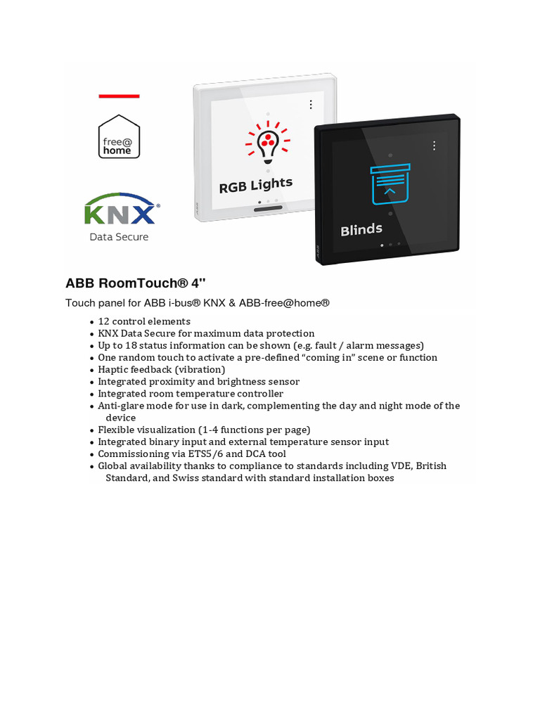 ABB 4'' RoomTouch | PDF