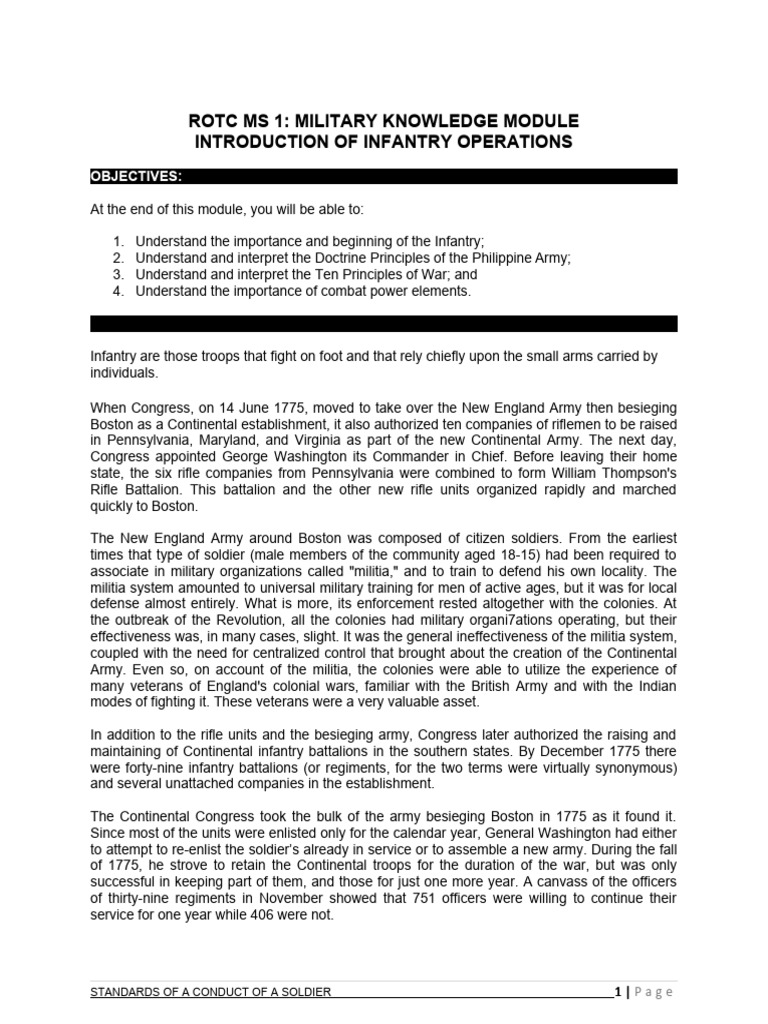 12-Introduction-Of-Infantry-Operations 1 | Download Free PDF | Maneuver Warfare | Regiment