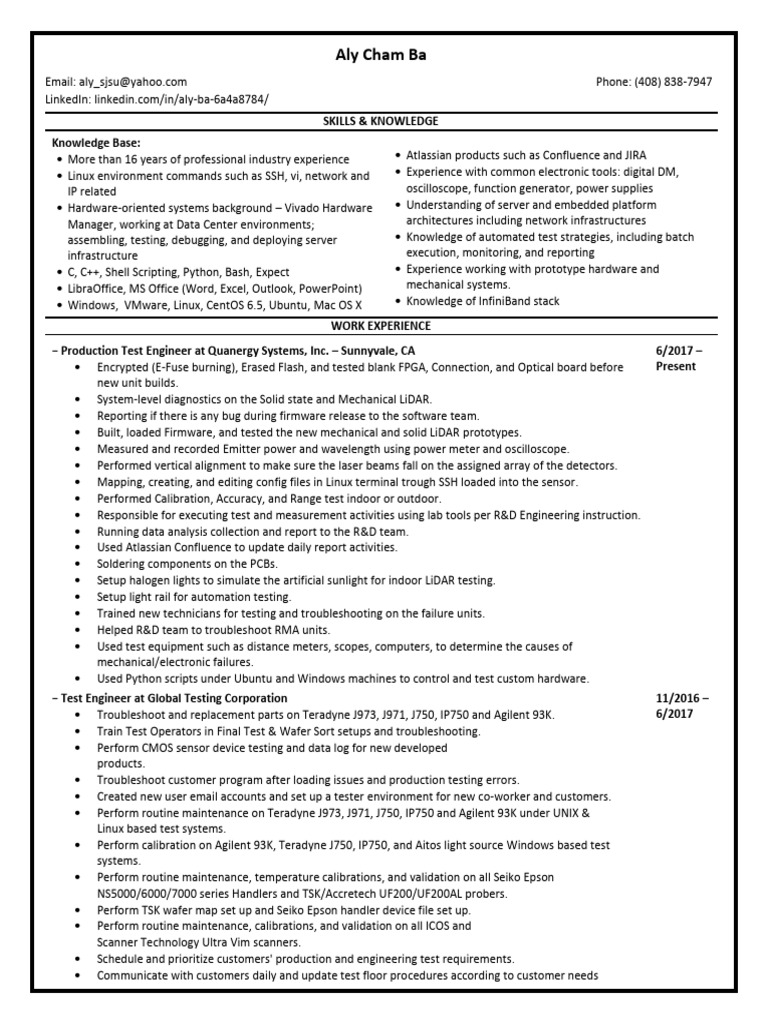 Aly CV | Download Free PDF | Personal Computers | Computer Hardware