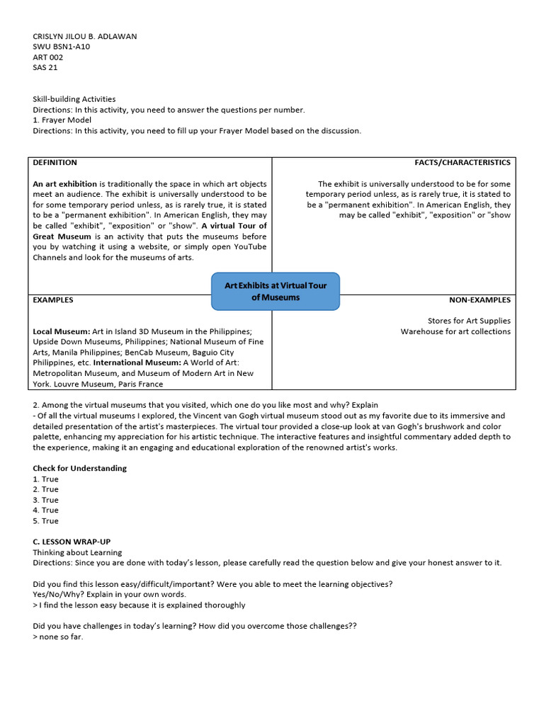 Art 002 Sas 21 | PDF | Museum | Learning